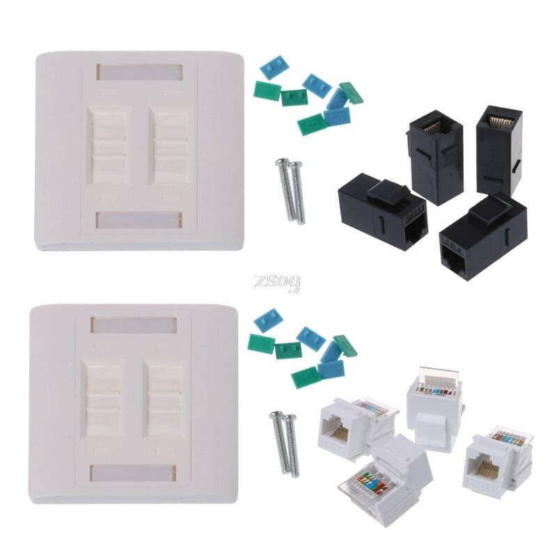 Wall Plate 4 Ports CAT5e/CAT6 RJ45 Network 86mm St... – Vicedeal