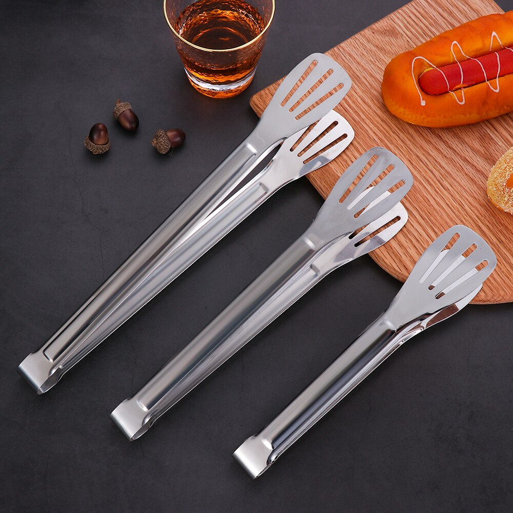 S/M/L Stainless Steel Food Tongs Anti-heat Bread C... – Vicedeal
