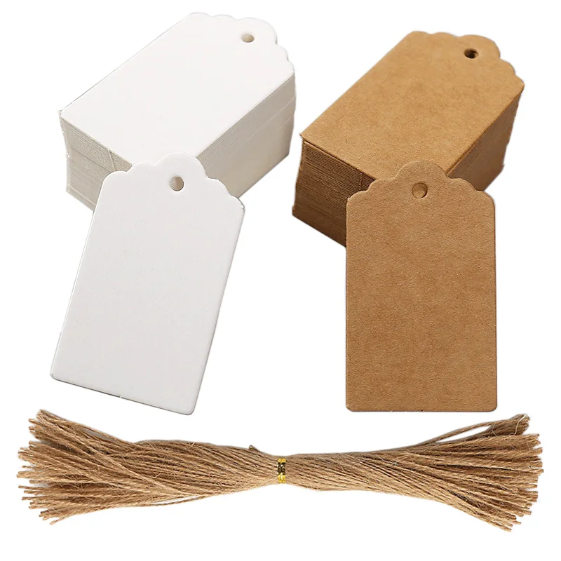 50 stuks blanco kraftpapier tags met snaren gesche... – Vicedeal