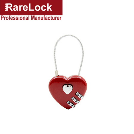 Heart Combination Padlock for Bag Cabinet Box 3 Co... – Grandado