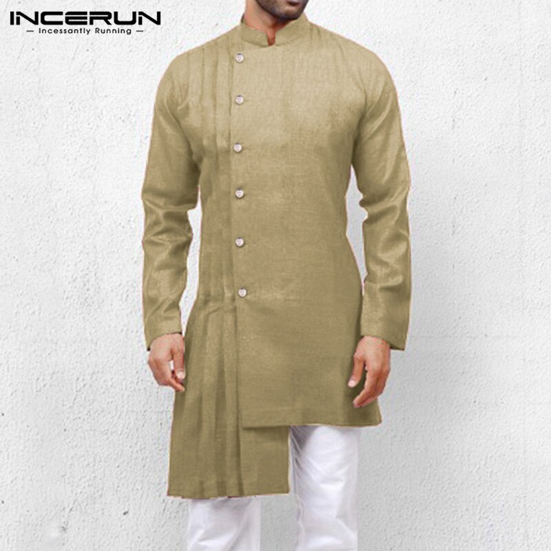 INCERUN Vintage Mannen Onregelmatige Shirt Etnisch... – Grandado