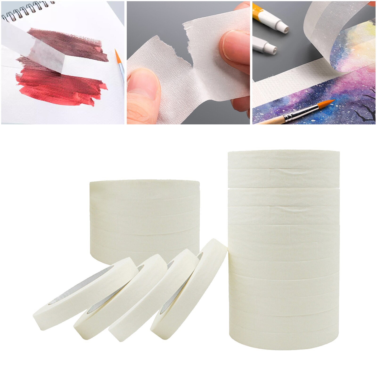 White Masking Tape 20m Adhesive Tapes for DIY Pain... – Vicedeal