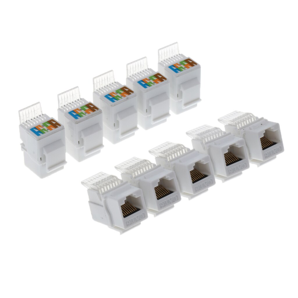 10x Keystone Jack Wall End Plug Cat6 Ethernet Netw... – Grandado