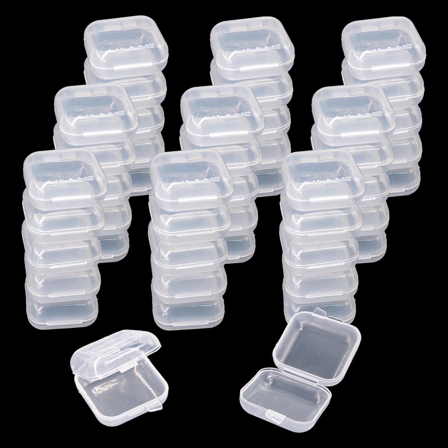 10/100pcs Mini Clear Plastic Jewelry Box earring s... – Grandado