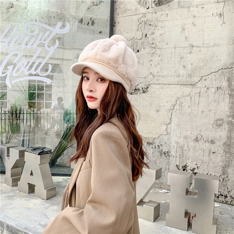 A Warm Pea-Tongue Hat Versatile Shell Hat Monochro... – Vicedeal