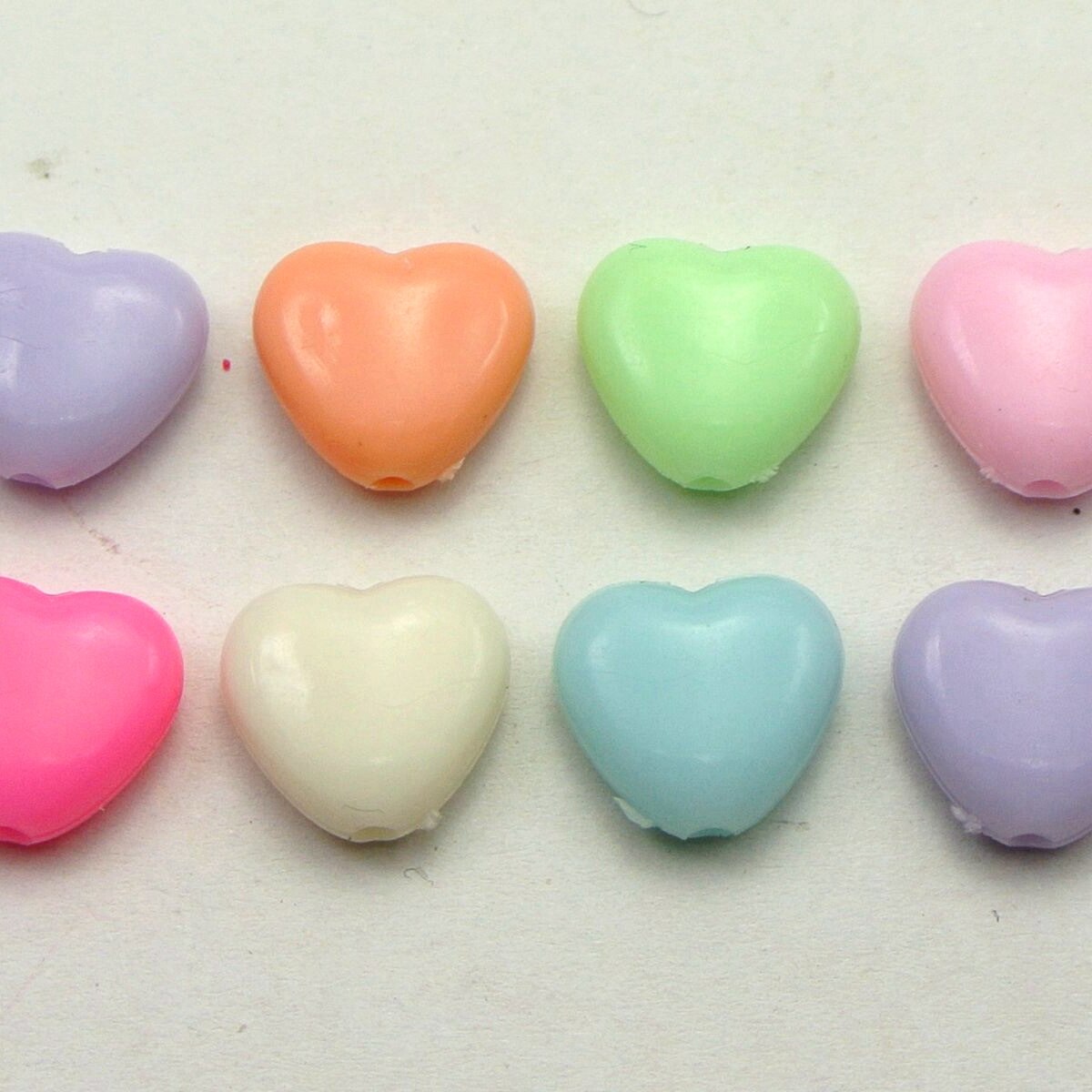 Mixed Pastel Color Acrylic Cute Love Heart Beads C... – Vicedeal