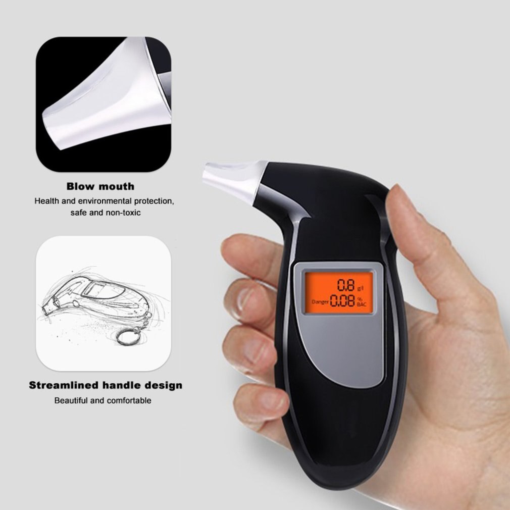 Handheld Backlight Digital Alcohol Tester With 30/10 Pcs Mouthpieces ...