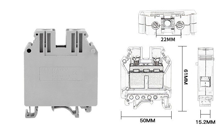 1 Pcs Uk16/25/35 Vierkante Lijn Voltage Terminal B... – Grandado