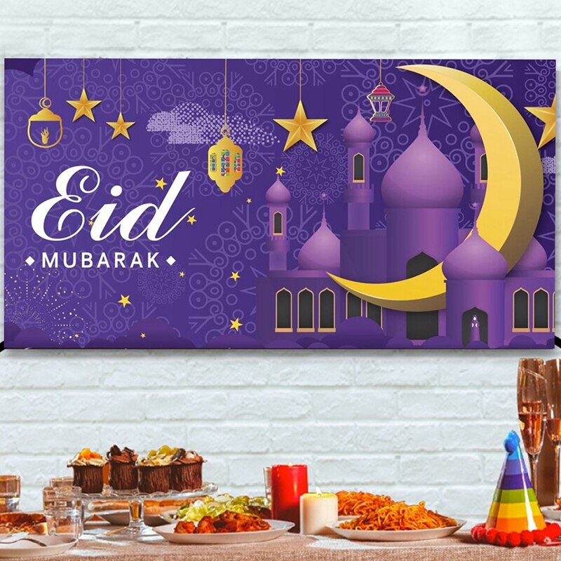 Eid Party Backdrop Eid Mubarak Decorations For Hom... – Grandado