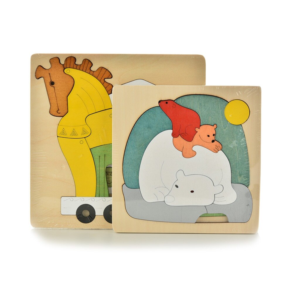 3D Animal Wooden Kids Jigsaw Puzzles Toys With Ani... – Grandado