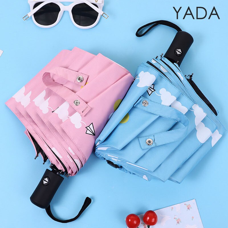 YADA Cartoon Paper Plane Umbrella Clear Folding Au... – Vicedeal