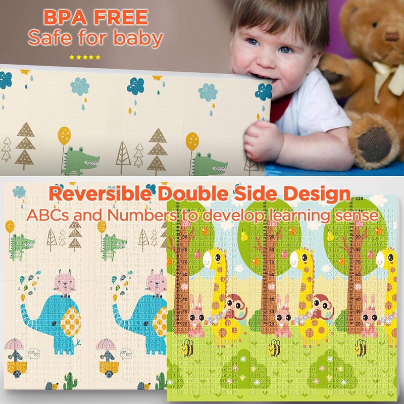 Kids Carpet Foldable Baby Play Mat Reversible Doub... – Grandado