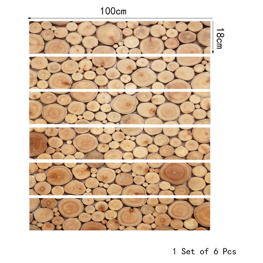 Yazi Zelfklevende 3D Hout Patroon Trappen Stickers... – Grandado