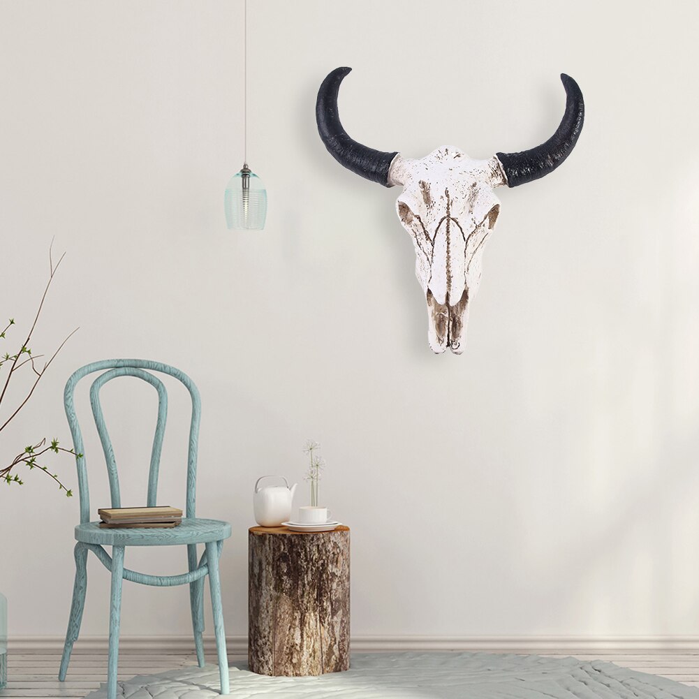Resin Longhorn Cow Skull Head Wall Hanging Decor 3... – Grandado
