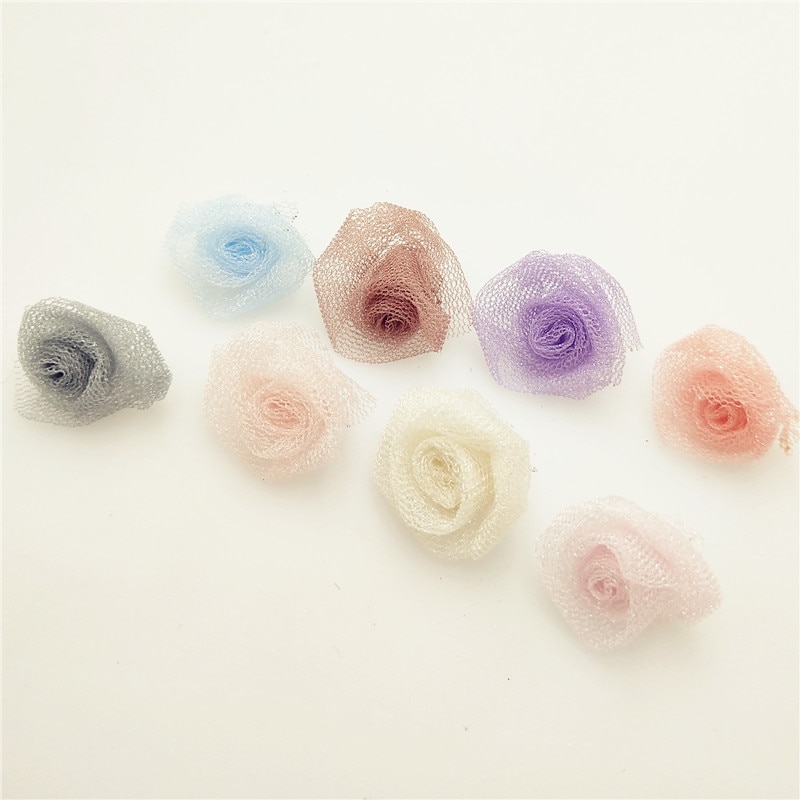10 stks/partij Organza Lint Rose Bloemen broche me... – Grandado