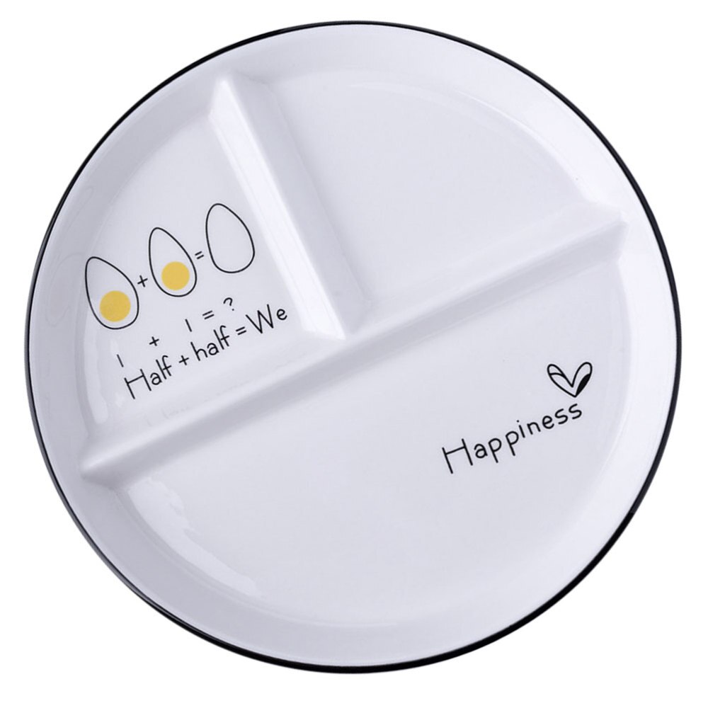 1pc Kids Dining Plate Ceramic Dish Household Divid... – Grandado