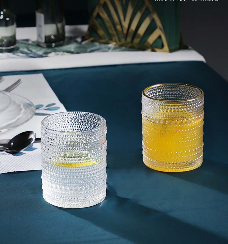 Vintage Beaded Water Glass,Iced Beverage Glass,Dou... – Grandado