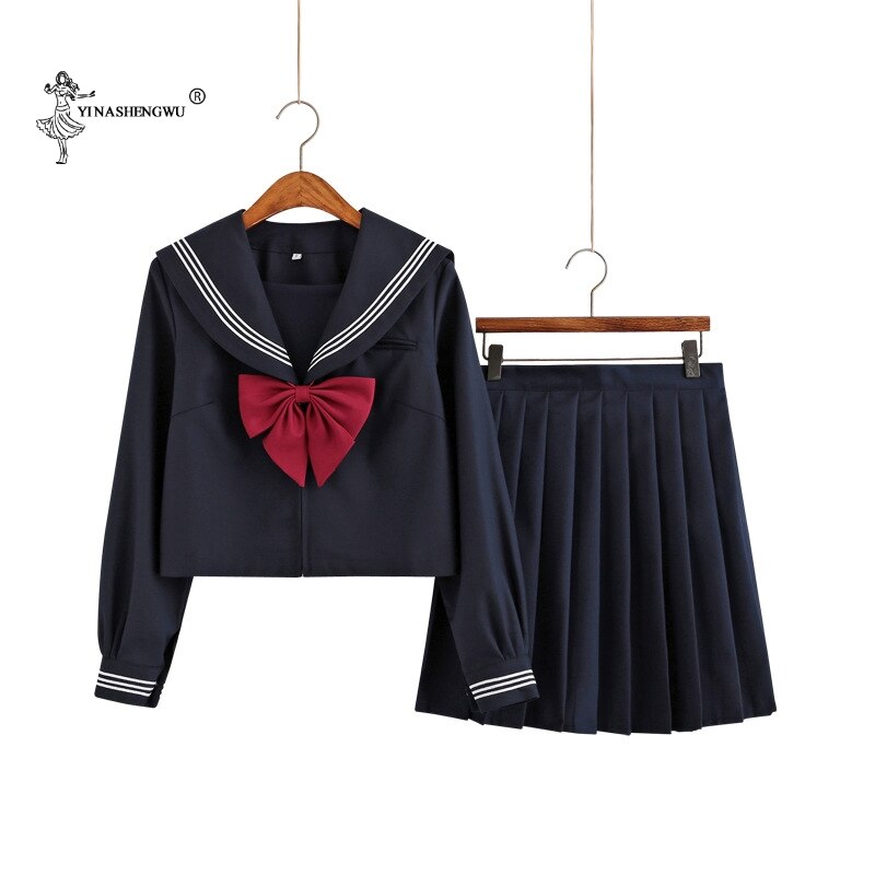 Lady JK-uniforme escolar japonés Kansai Sailor, tr... – Grandado