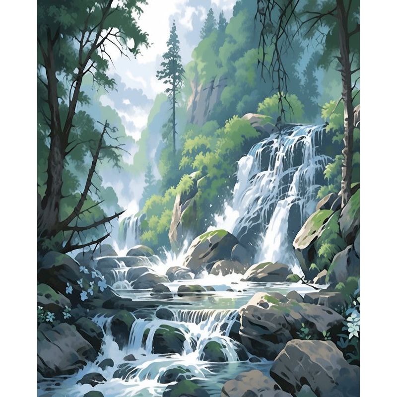 PhotoCustom Painting By Number Landscape DIY Frame... – Grandado