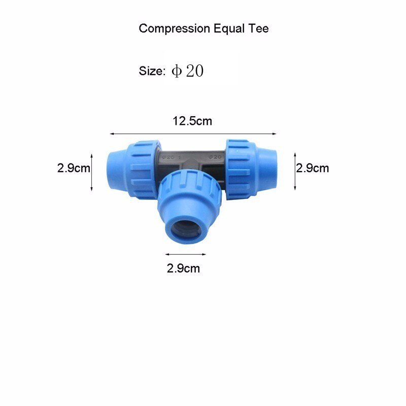1pc HDPE Compression Equal Tee Plastic Irrigation ... – Grandado