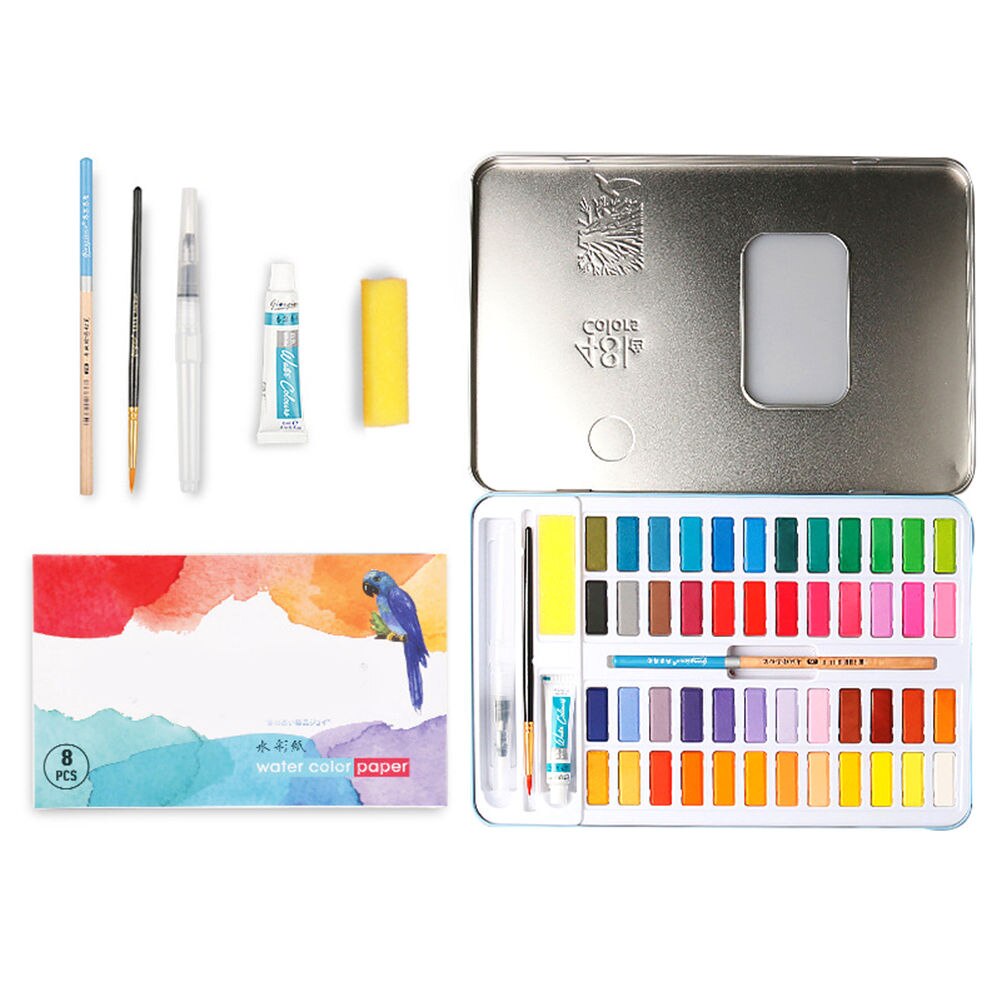 Watercolor Set Vibrant Colors Watercolor Paper Bru... – Vicedeal