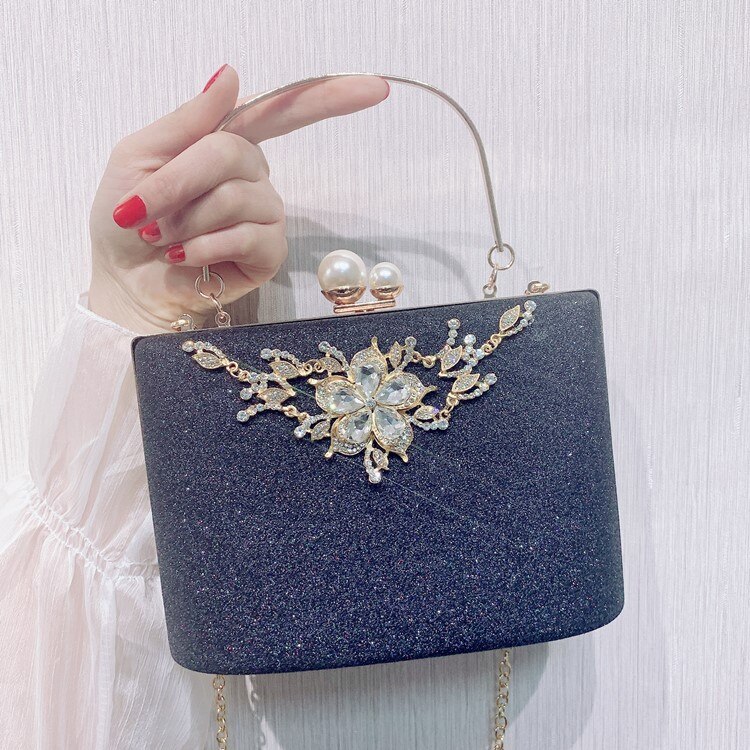 Diamond Evening Bag Round Ball Gold Clutch Purse H... – Vicedeal