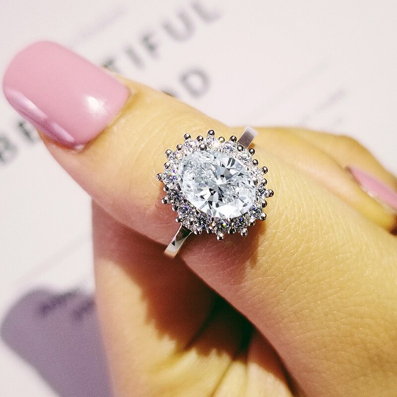 3pcs Pack silver color bride Jewelry Set Halo Enga... – Grandado