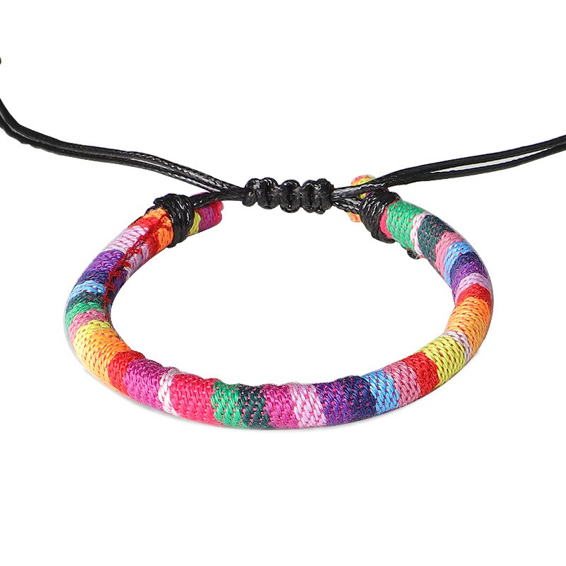 YIZIZAI-Pulseras de arcoíris trenzadas hechas a ma... – Grandado