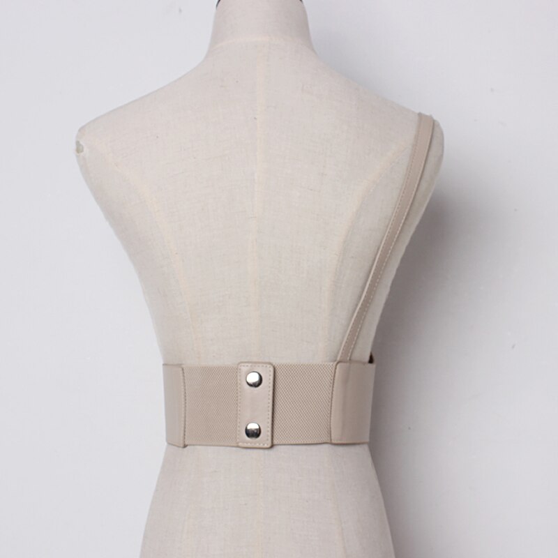 El de las mujeres elástica ancha correa de cuero Casual cinturón ...