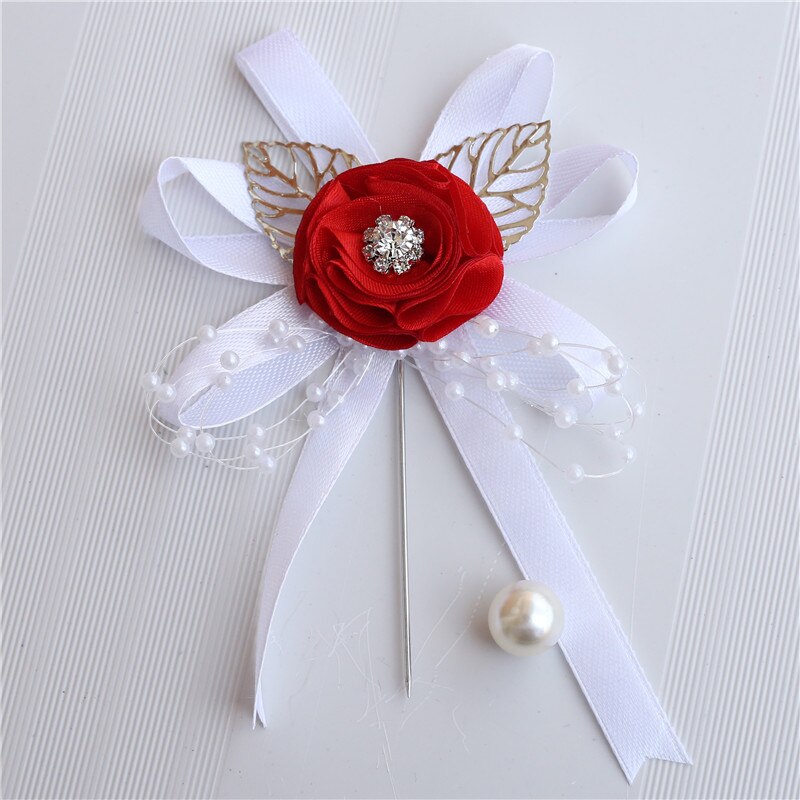 Red Silk Ribbon Groom Boutonniere Wedding Prom Cer... – Grandado