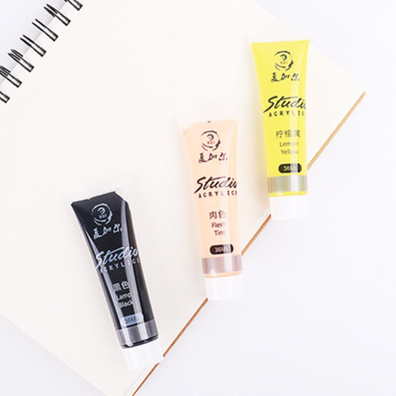 Ensembles de peinture acrylique, 24 couleurs, Fibe... – Grandado