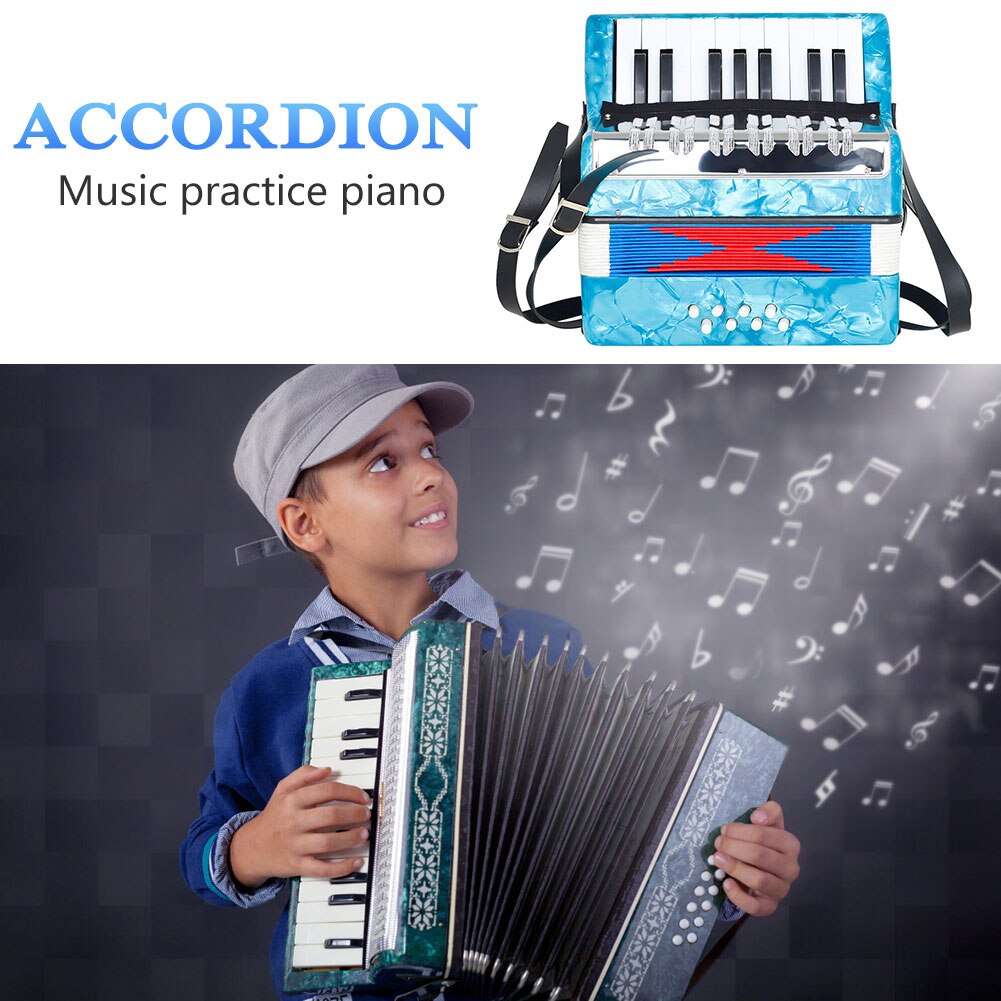 Pro Mini 17-Key Accordion 8 Bass Accordion Musical... – Grandado