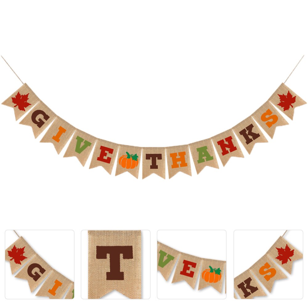 1Pc Thanksgiving Printing Decoration Bunting Hangi... – Grandado