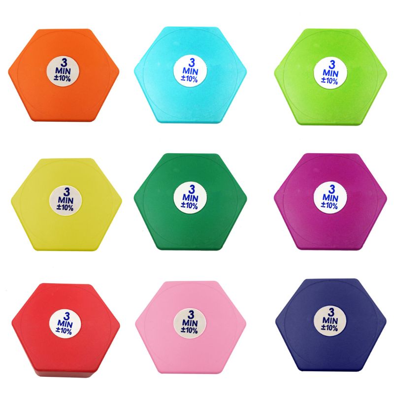 2 st hexagon timglas timer set 3 minuter sandglas ... – Vicedeal