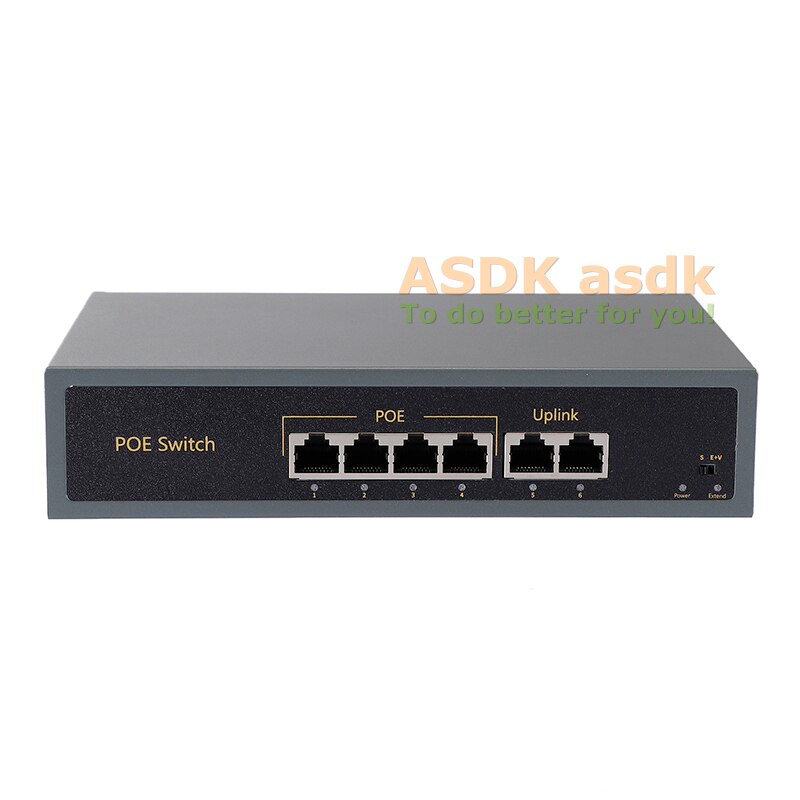 4+2 4-Port 10/100M POE Switch 60W 48V Power over E... – Vicedeal