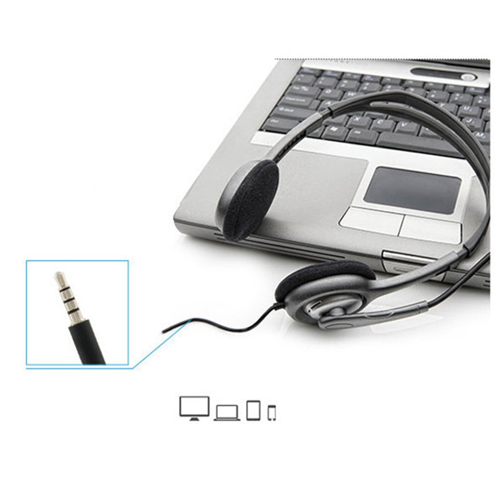 H111 Office Stereo Headset With Microphone 3.5mm W... – Grandado