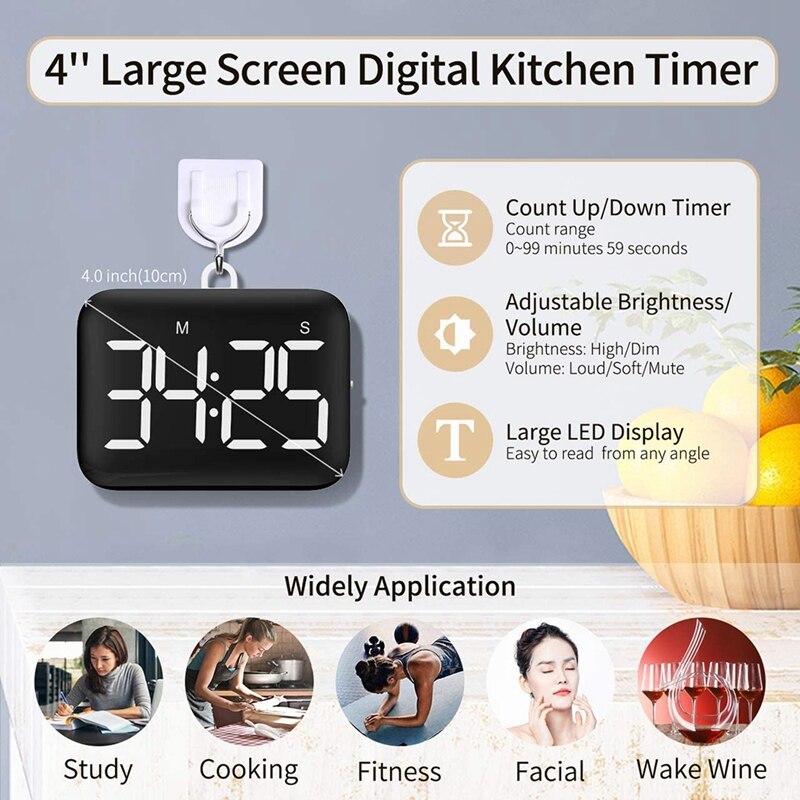 Digital Kitchen Cooking Timer - Magnetic Countdown... – Grandado