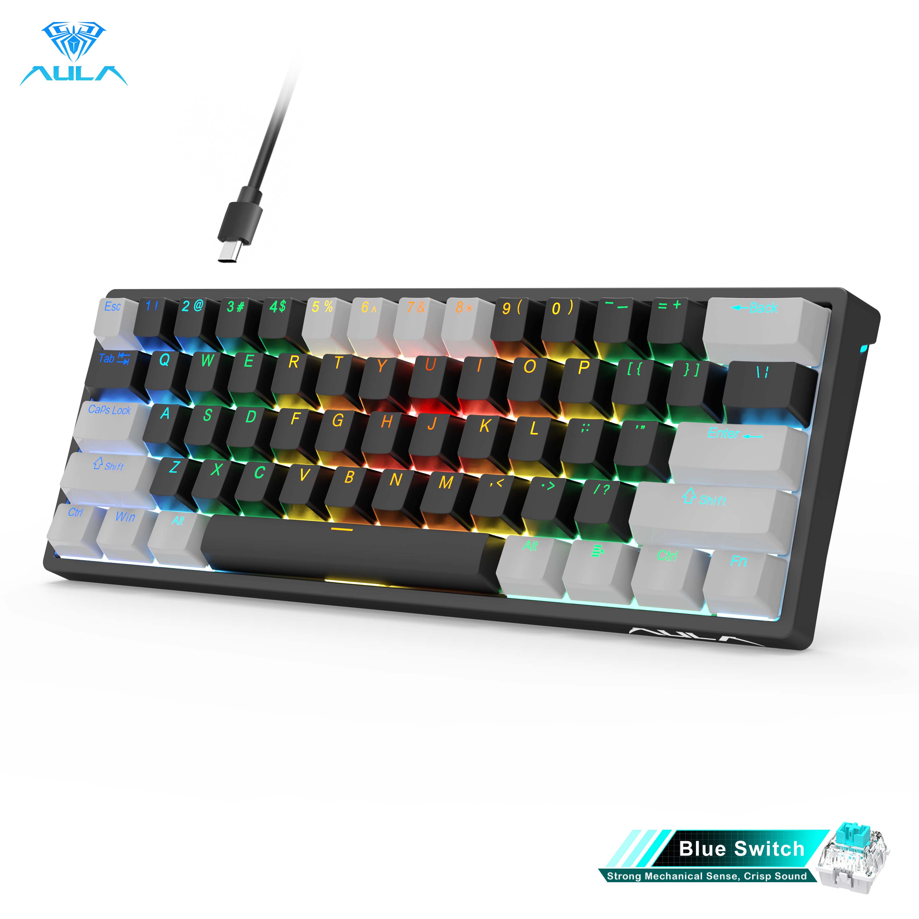 AULA RGB 60 Percent Wired Gaming Mechanical Keyboa... – Vicedeal