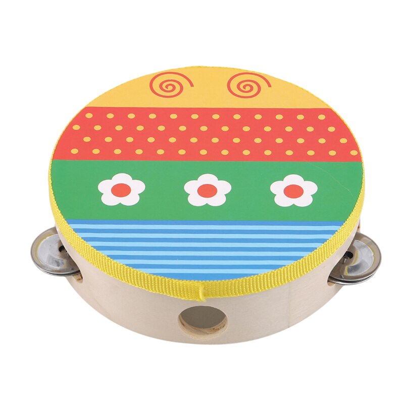 15cm Cartoon Wooden Drum Handheld Tambourine Frees... – Grandado