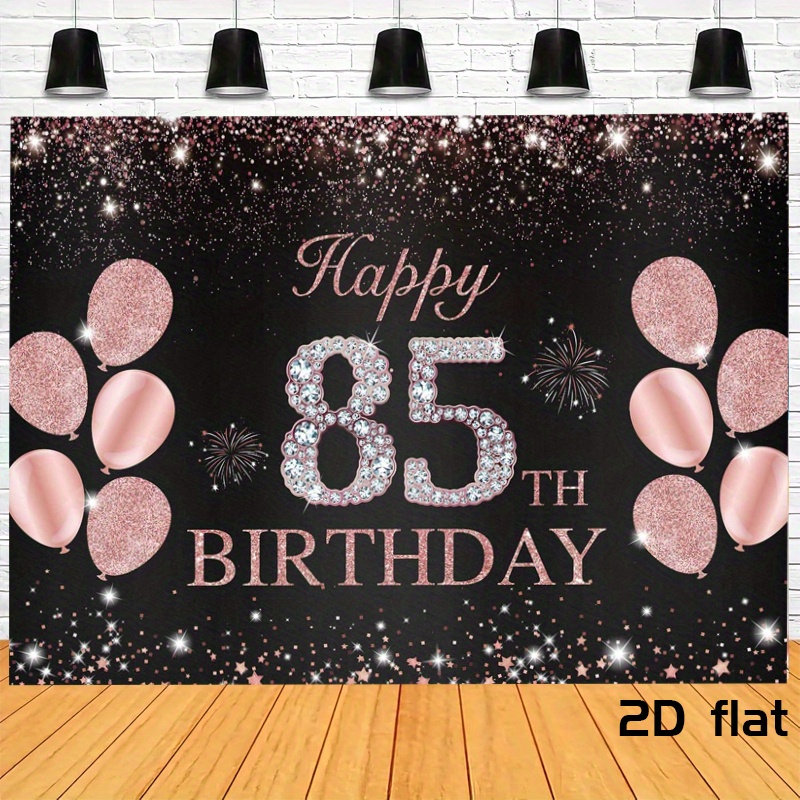 1 2D platte gelukkige 85e verjaardag banner, roség... – Vicedeal