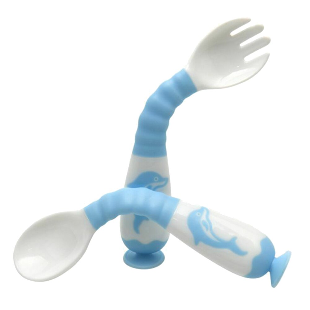 Baby Sucker Twist Spoon Fork Set Ergonomic Trainin... – Vicedeal