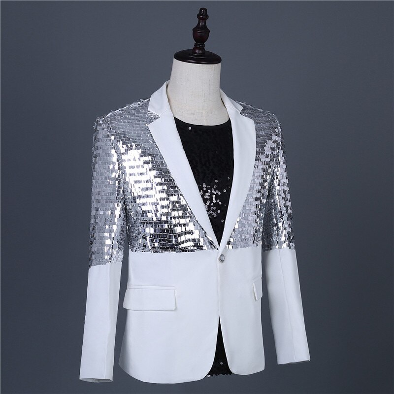 male singer sequin costume coat magician host stag... – Vicedeal