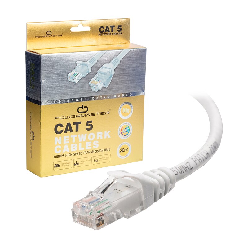 Kabel. CAT5 20 Meter Grijs Boxed Powermaster – Grandado