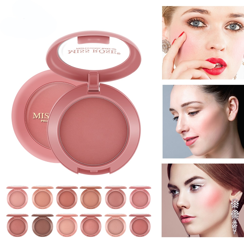 12 Color Blush Red Round Matte Blush Natural Brigh... – Vicedeal