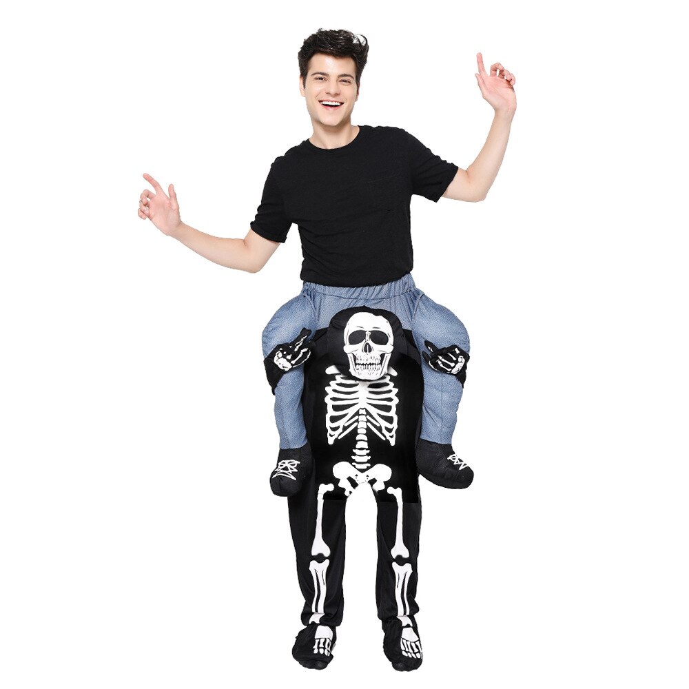 Halloween Costume skeleton Black Skull Halloween P... – Grandado