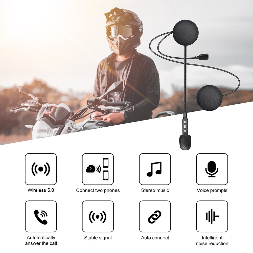 Motorhelm Intercom Draadloze Bluetooth-Compatibele... – Grandado
