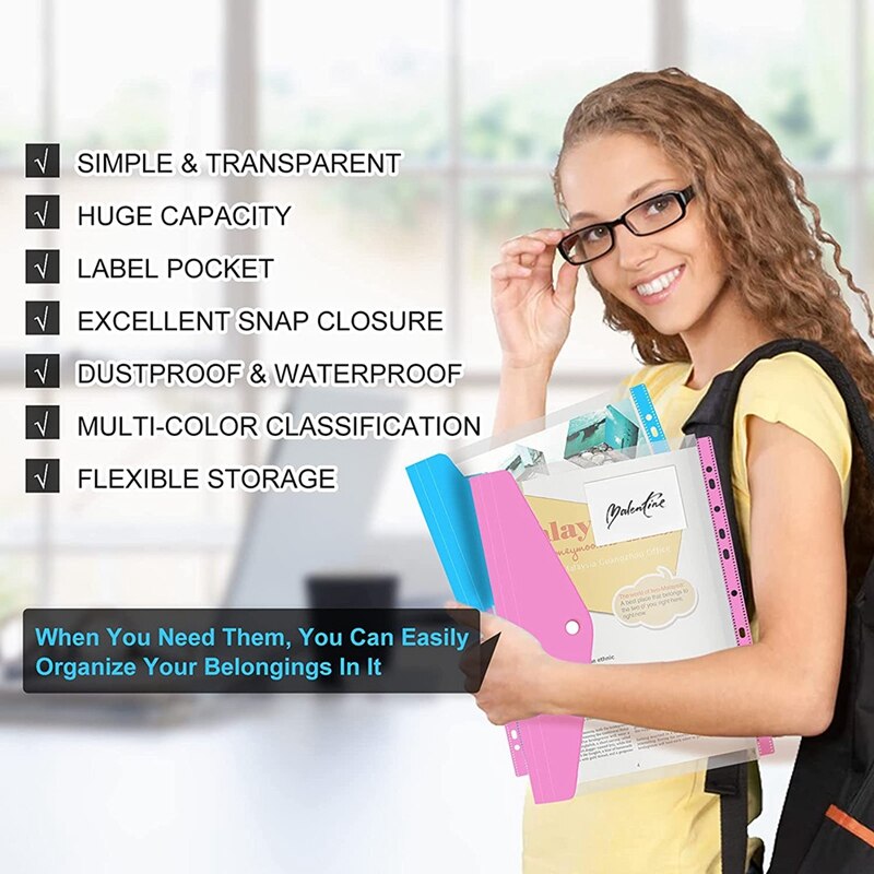 12 Packs Binder Pocket 11 Holes Expandable Binder ... – Vicedeal