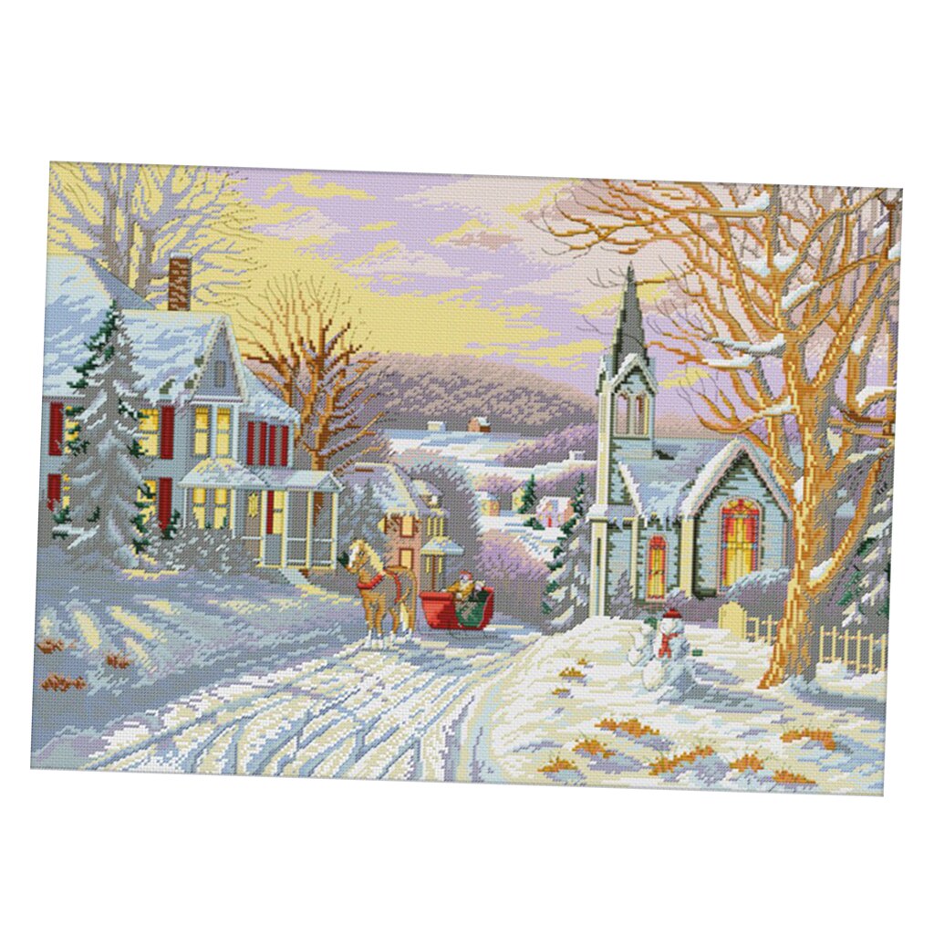 11CT Christmas Twilight Picture Embroidery Cross S... – Grandado