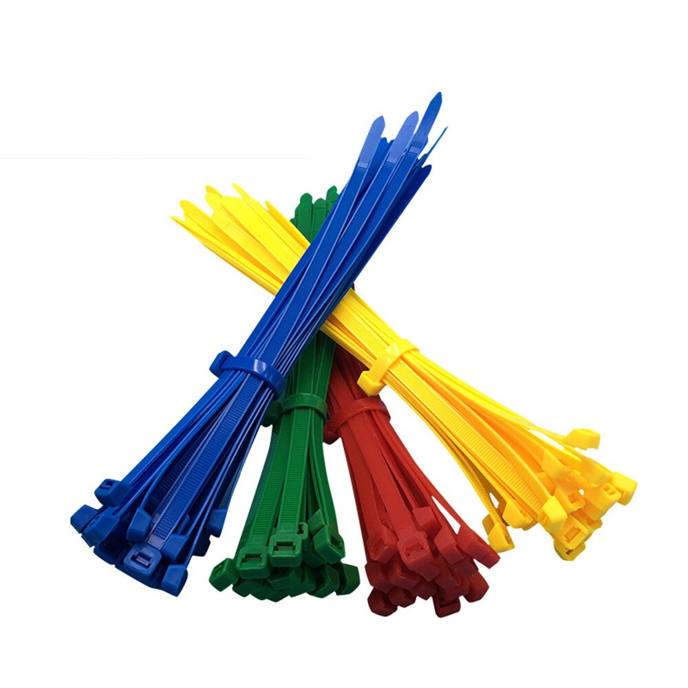 100 Pcs Effen Kleur Nylon Kabelbinders Zelfsluiten... – Grandado