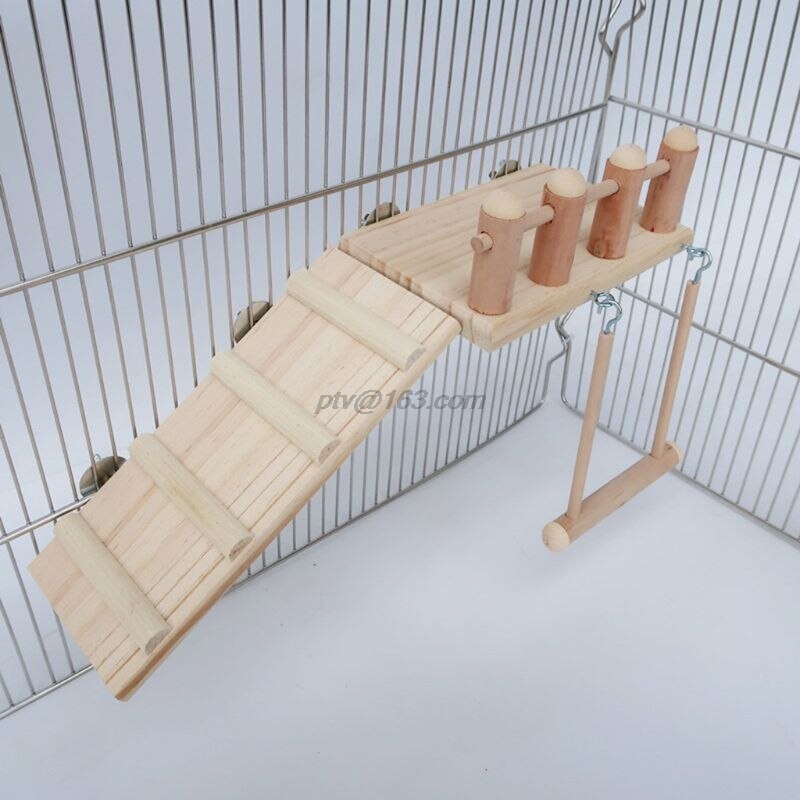 Vogelzitstokken kooi schommel speelgoed houten ham... – Grandado